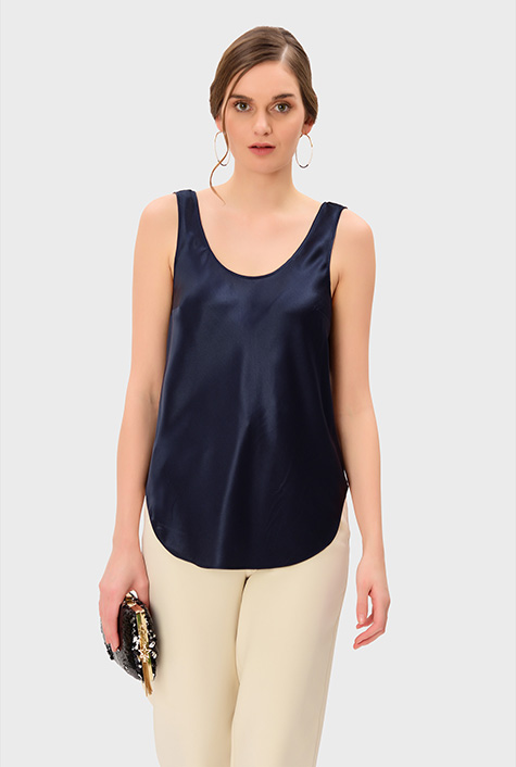 Shop Silk satin tank top | eShakti