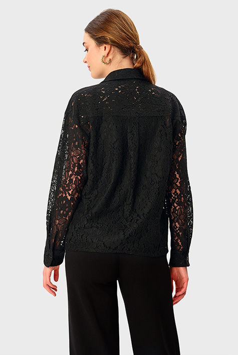 Shop Floral lace shirt | eShakti