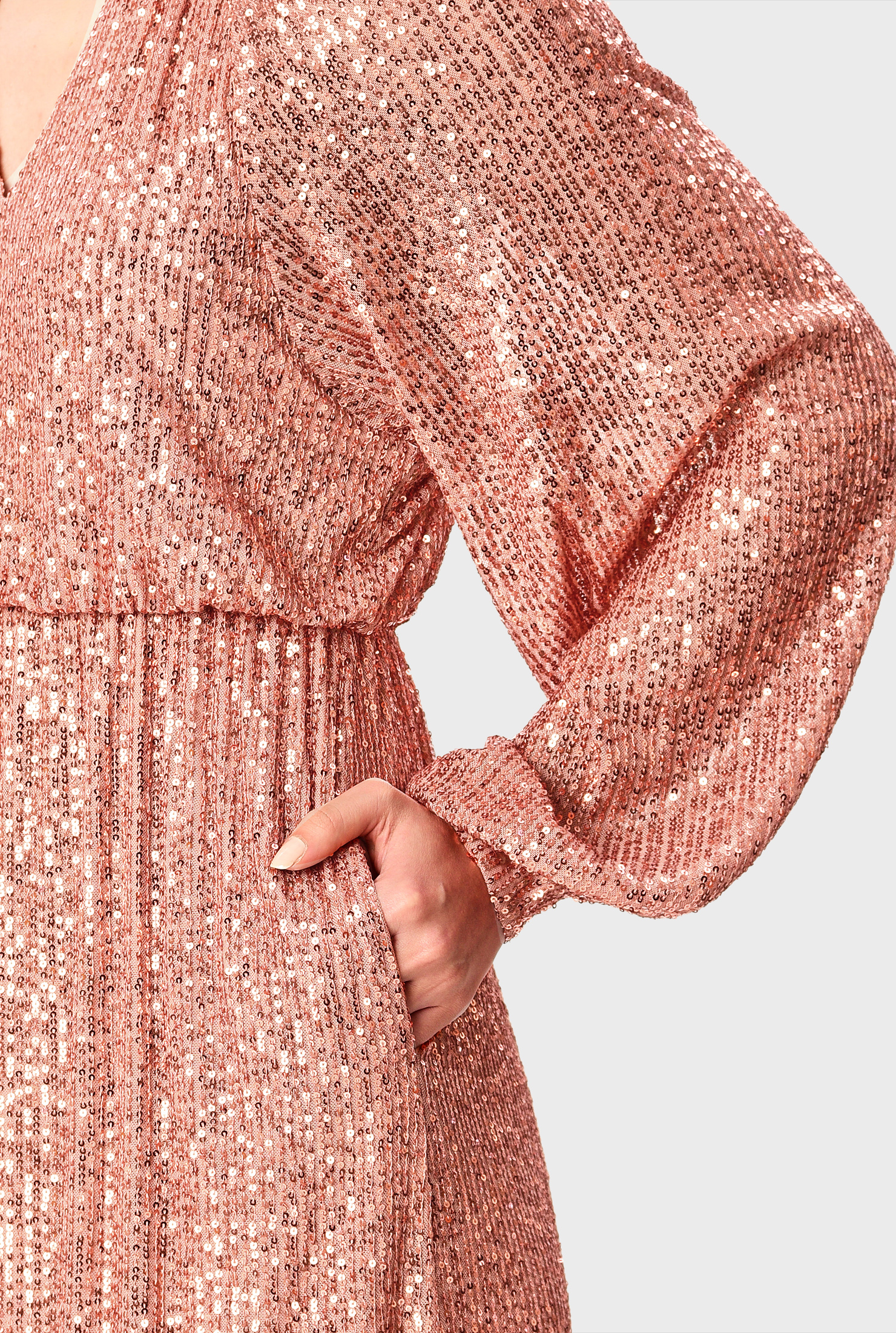 Shop Sequin mesh ruffle flounce dress | eShakti