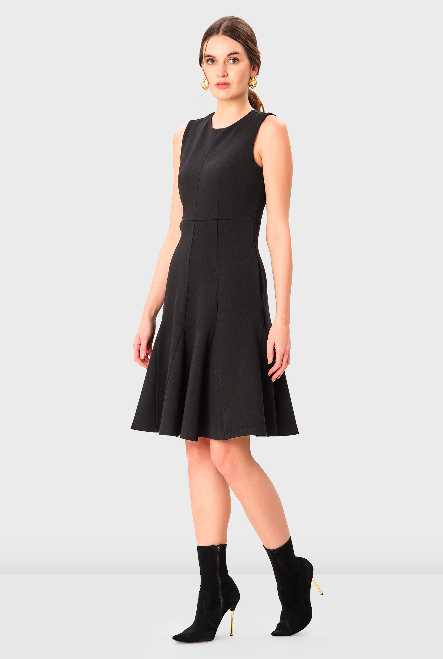 Shop Metal zip back ponte knit dress | eShakti