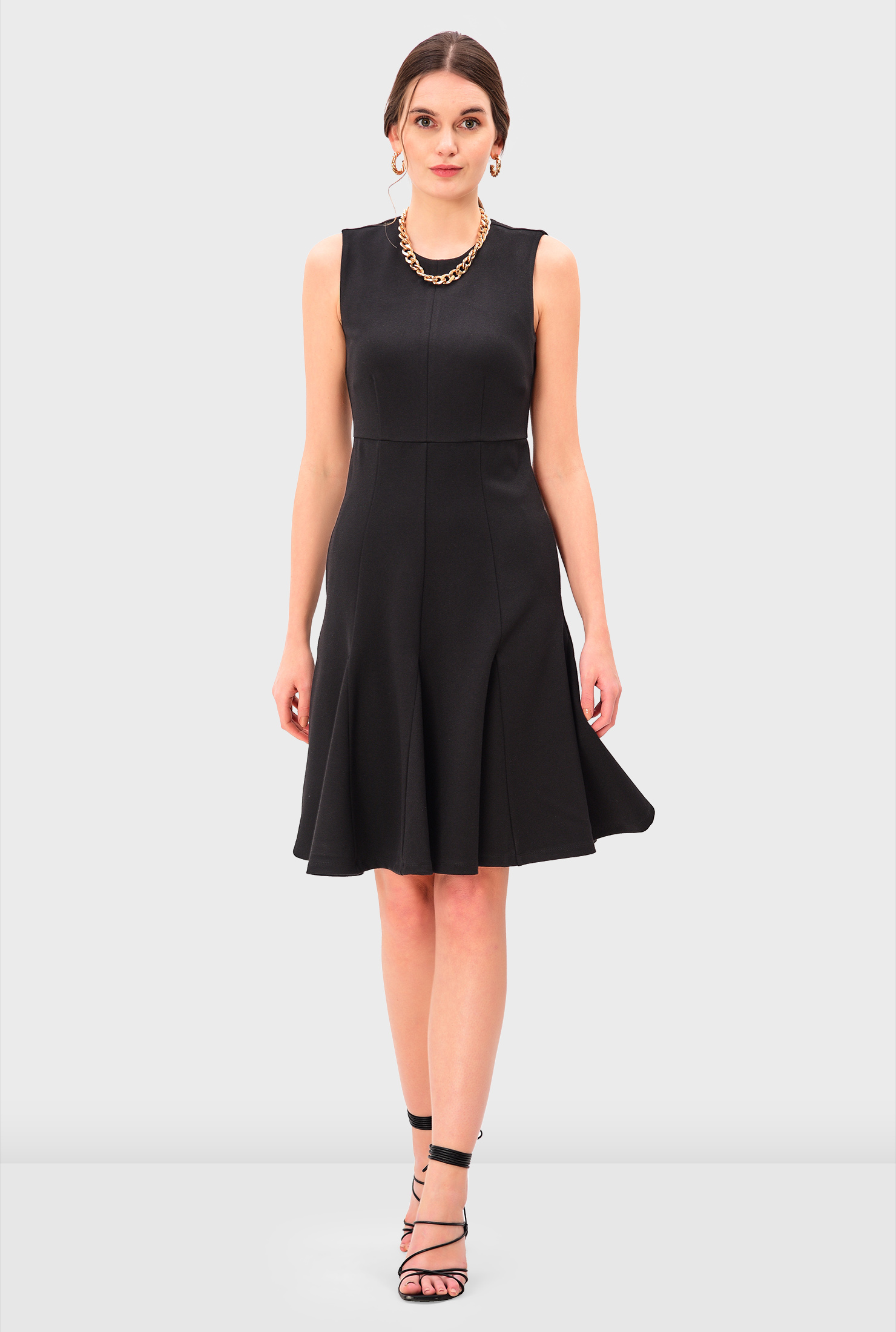 Shop Metal zip back ponte knit dress | eShakti