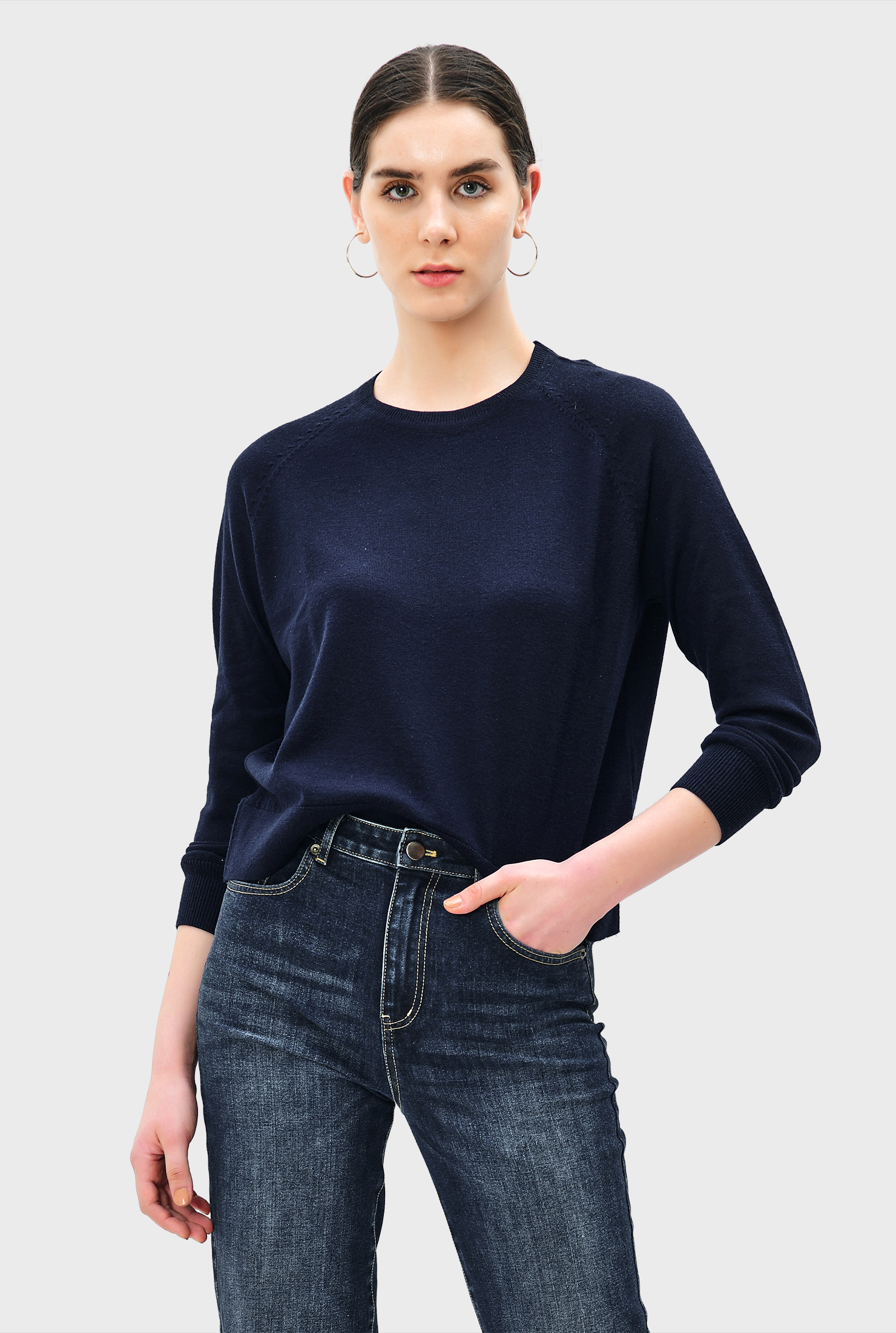 Shop Superfine merino wool knit pullover | eShakti