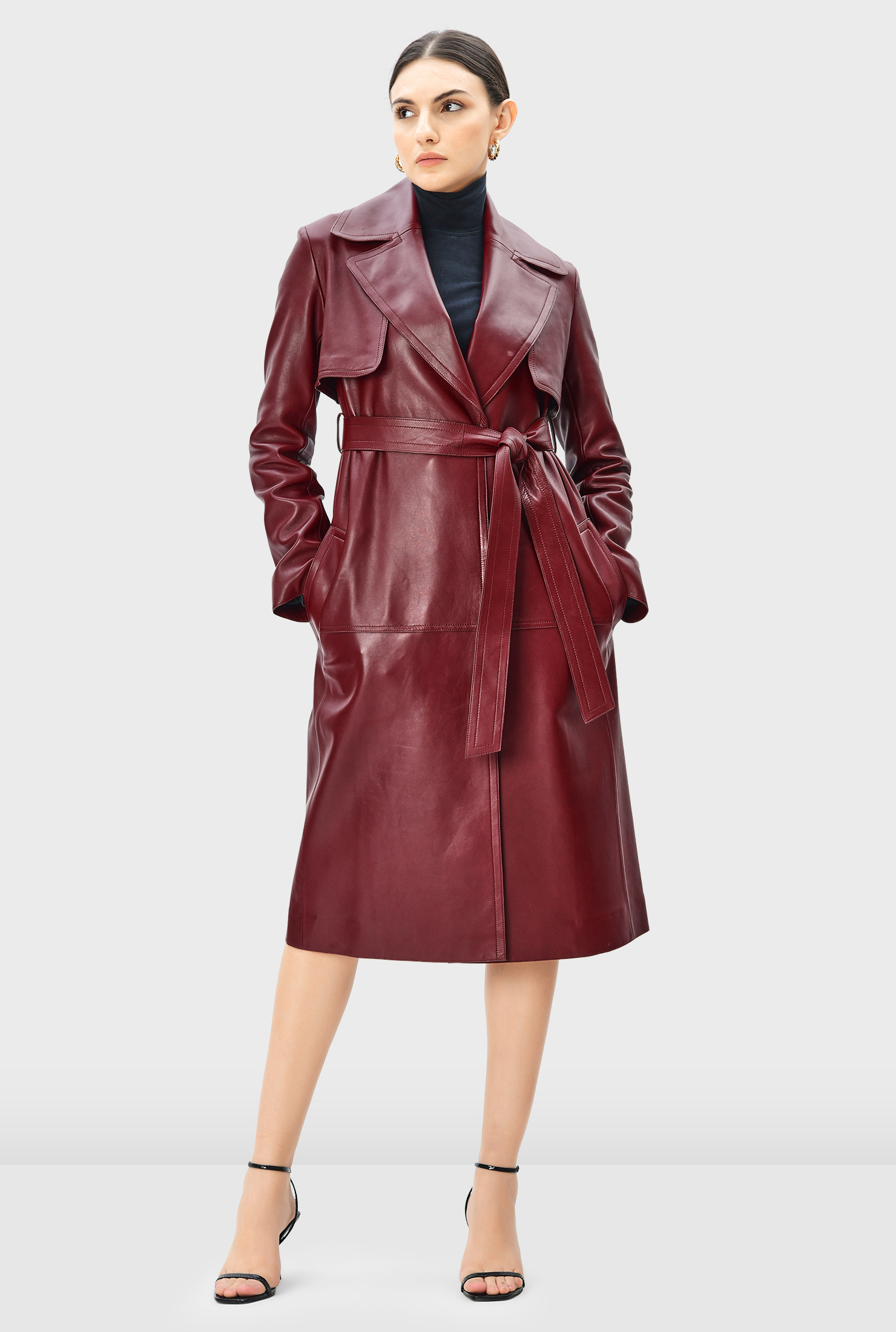 Shop Napa leather trench coat | eShakti