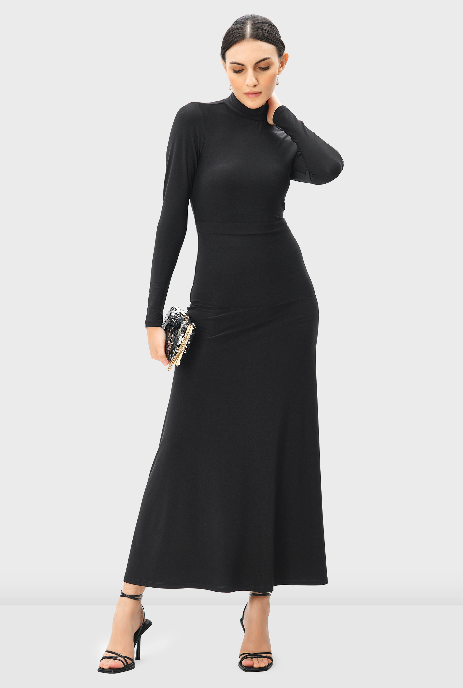 Shop Jersey knit vented sheath dress | eShakti