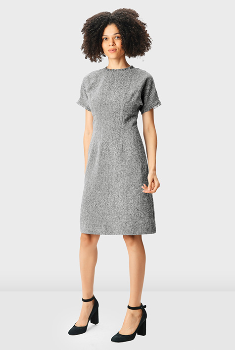 Shop Cross hatch suiting empire shift dress | eShakti