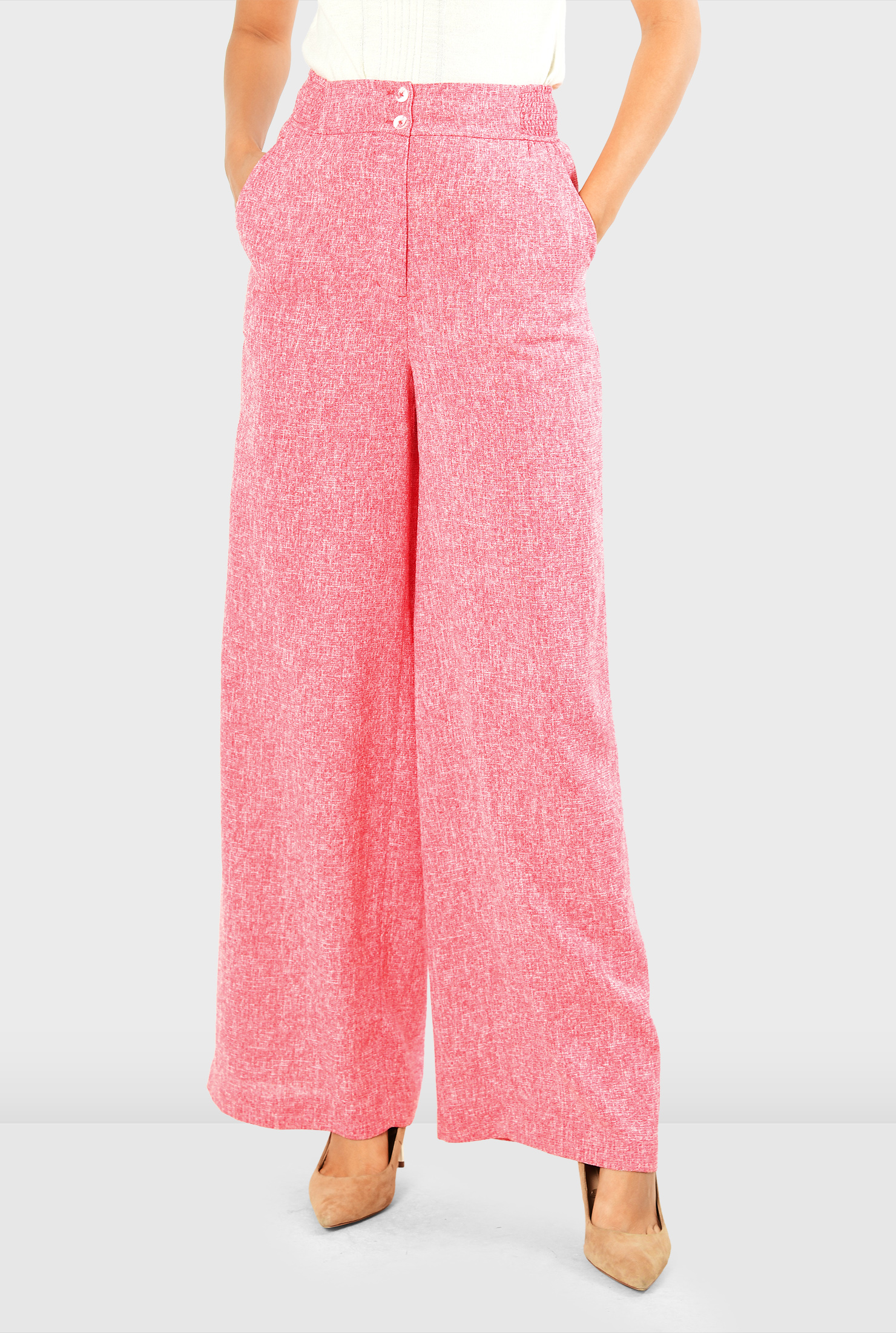 Shop Cross-hatch suiting wide-leg pants | eShakti