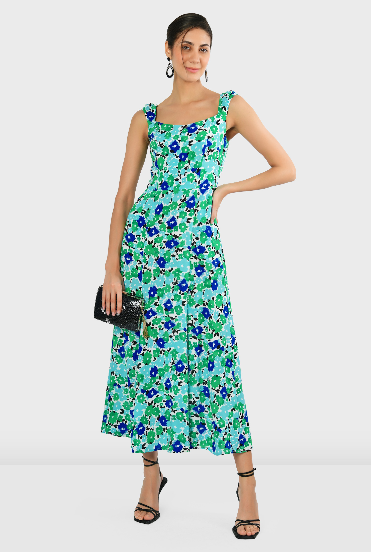 Shop Floral print rayon sundress | eShakti