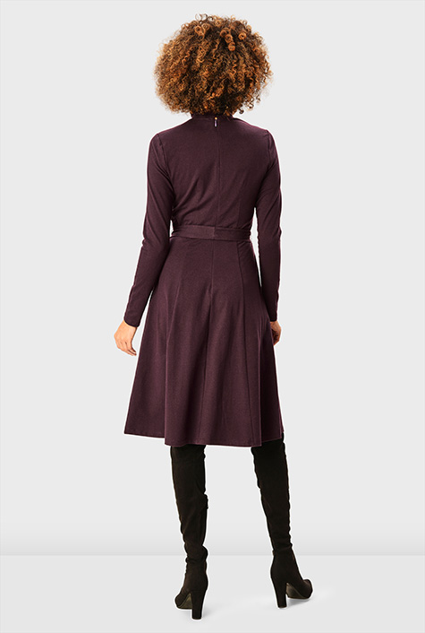 Shop Radiating pleat front cotton jersey dress | eShakti