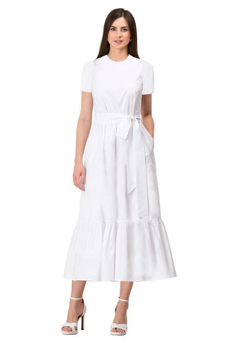 Shop Poplin tier shift dress | eShakti