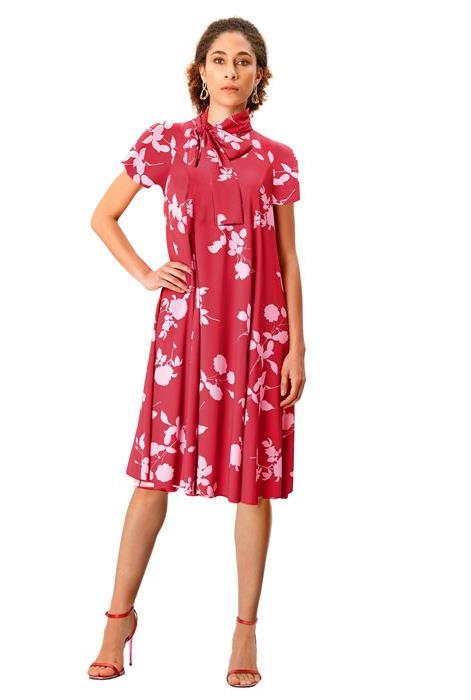 Shop Tie neck floral print crepe shift dress | eShakti